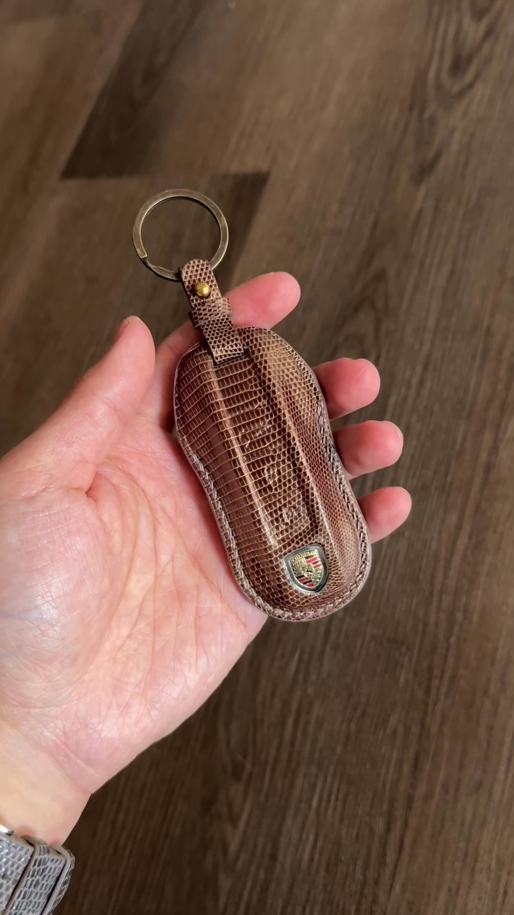 Porsche key fob cover, Porsche Leather key case, Lizard leather – Shao ...